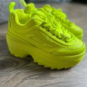 Fila | Shoes | Platform Chunky Fila Sneakers Limited Edition Neon Green ...